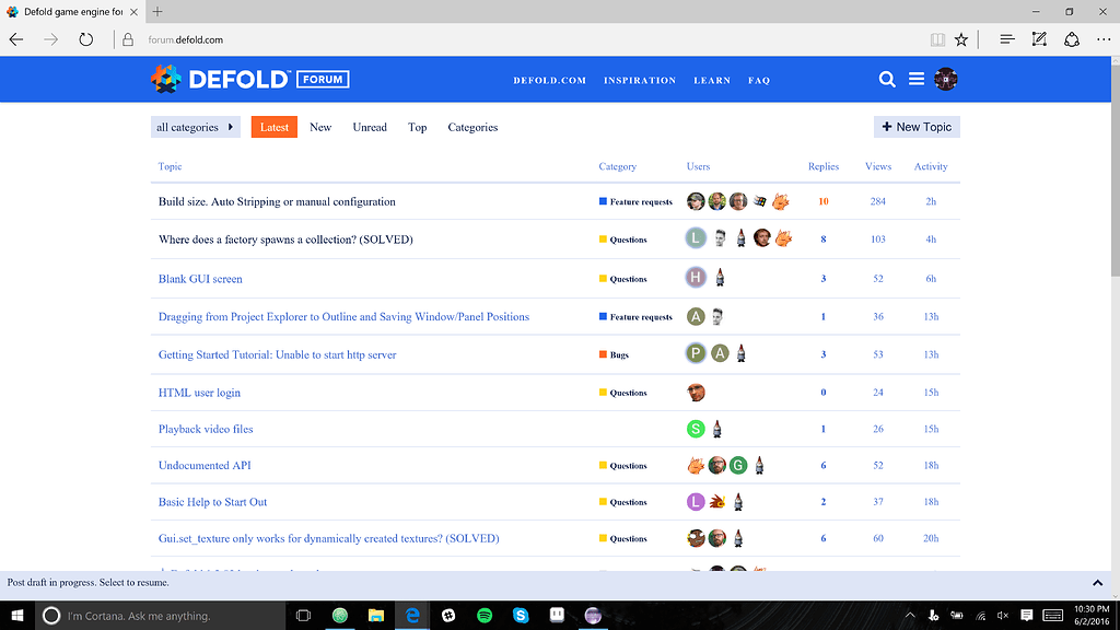 Forum font not loading (Windows, HiDPI screen) - Bugs - Defold game engine forum