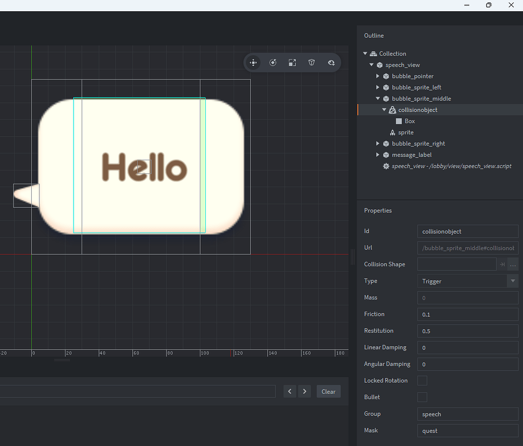 Problems with the dynamic size of the collider - Questions - Defold game engine forum
