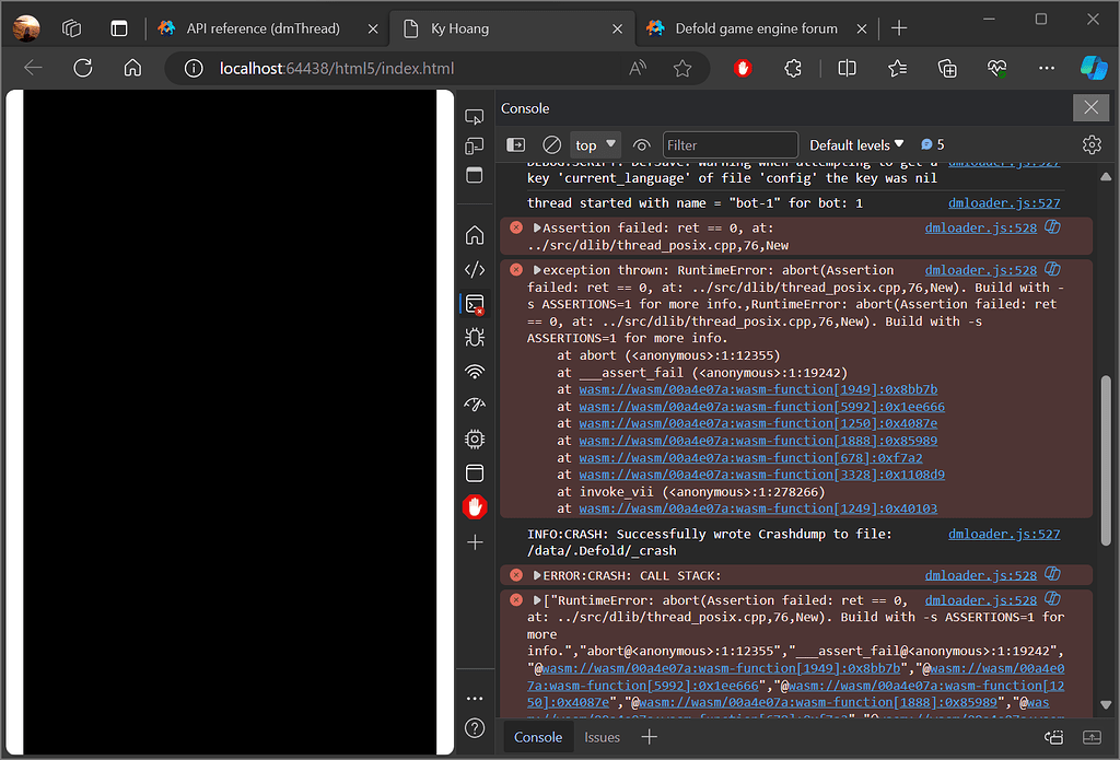 Is dmThread supported on HTML5 platform? - Questions - Defold game engine forum