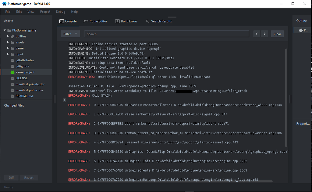 [Solved] Graphics error causing crash on Windows after upgrading to v1.60 - Bugs - Defold game ...