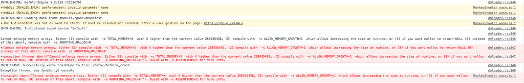 Getting error "Cannot enlarge memory arrays" on HTML5 build (SOLVED) - Questions - Defold game ...